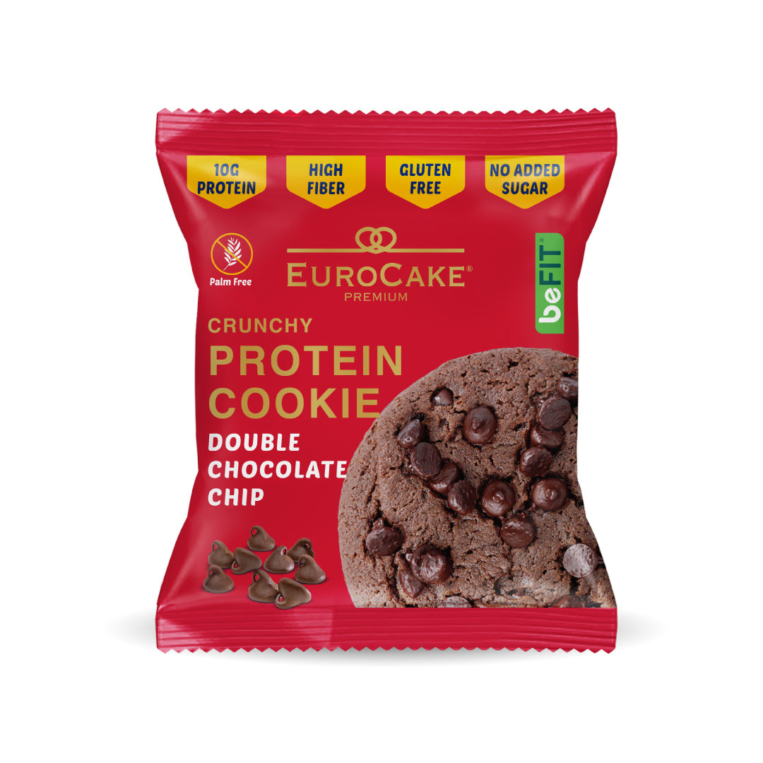 Eurocake Premium Double Chocolate Chip Crunchy Protein Cookies (8Pcs p ...