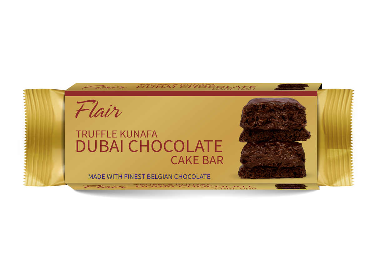 Flair Dubai Truffle Kunafa Chocolate Cake Bar - Single (55gm) | Premium ...